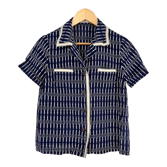 Tops | Vintage Short Sleeve Button Front Top | Poshmark